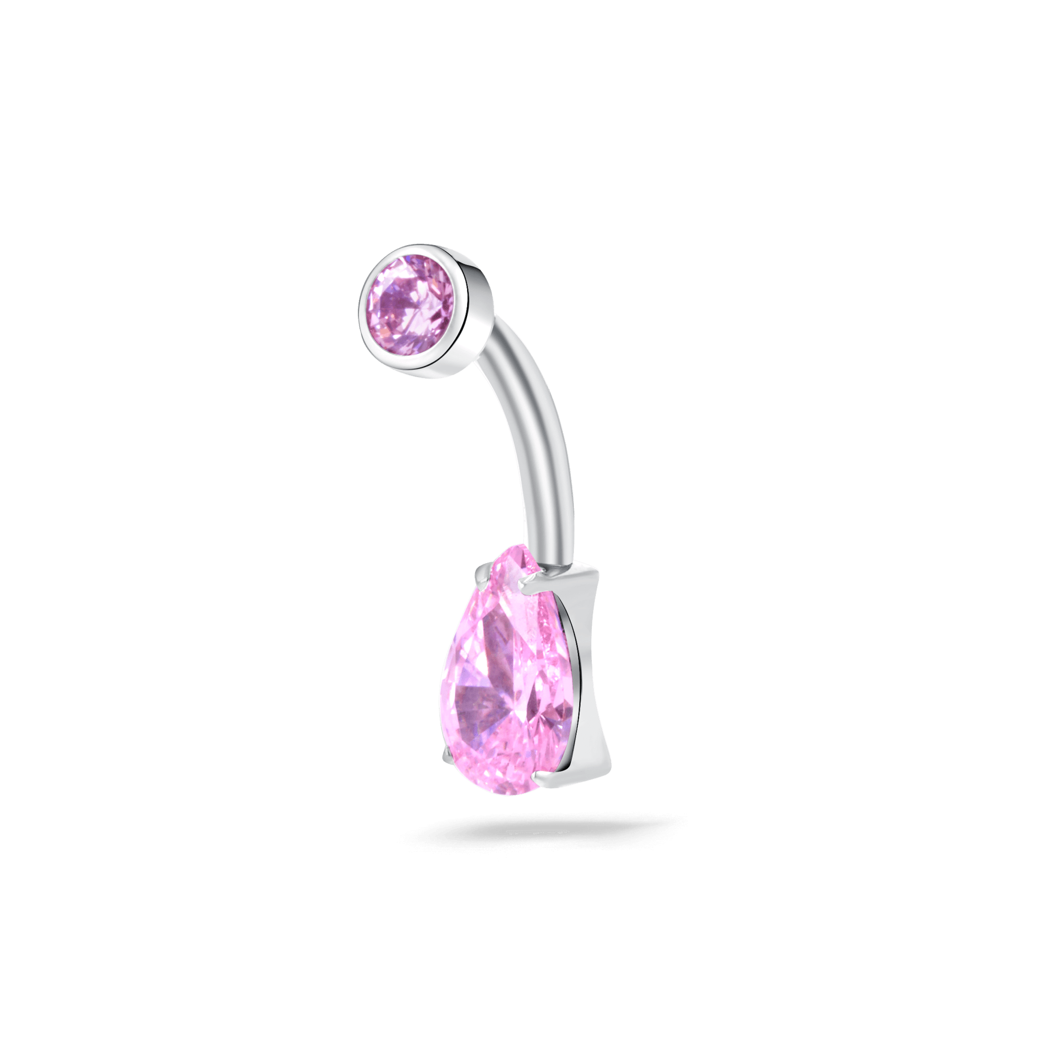 Piercing ombelico goccia infinita rosa in argento - NovaNavel